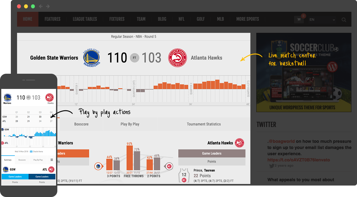 Sports Data Company, Widgets and API