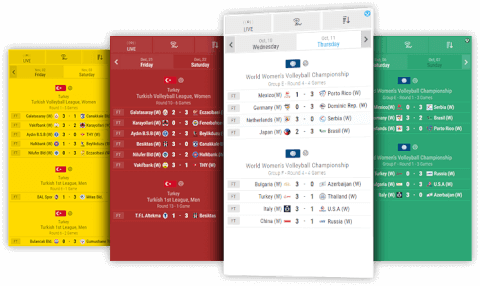 Volleyball Livescore Widgets, Widget, Livescore API XML