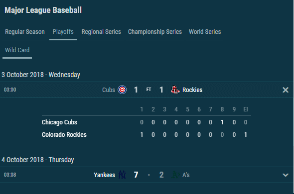 Baseball Fixtures & Results Widget, Baseball API XML Feed